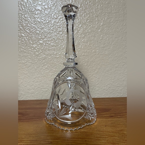 Other | Vintage Crystal Bell With Etched Flowers | Poshmark